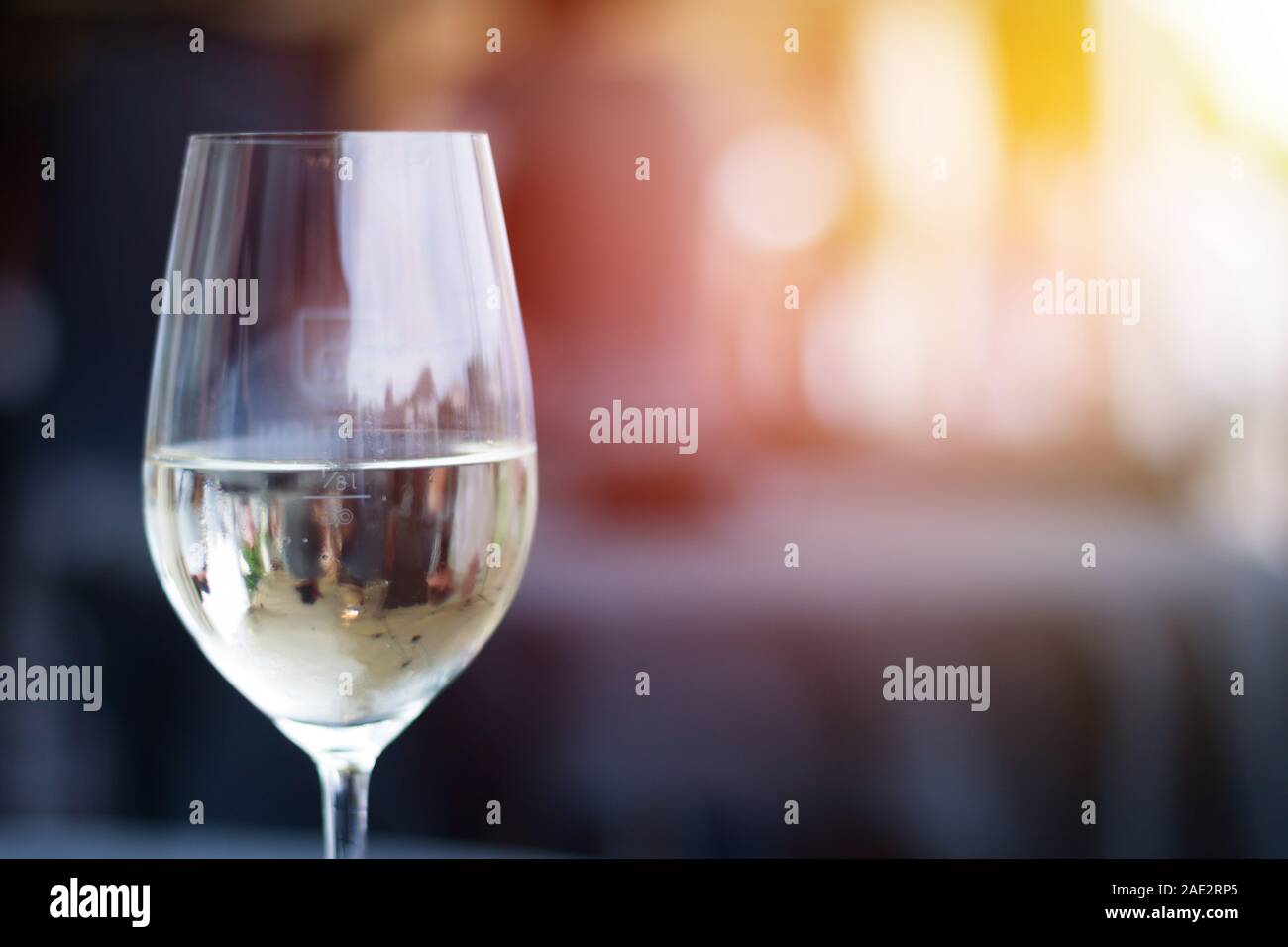 Cut out of a glass with white wine, summer time Stock Photo - Alamy