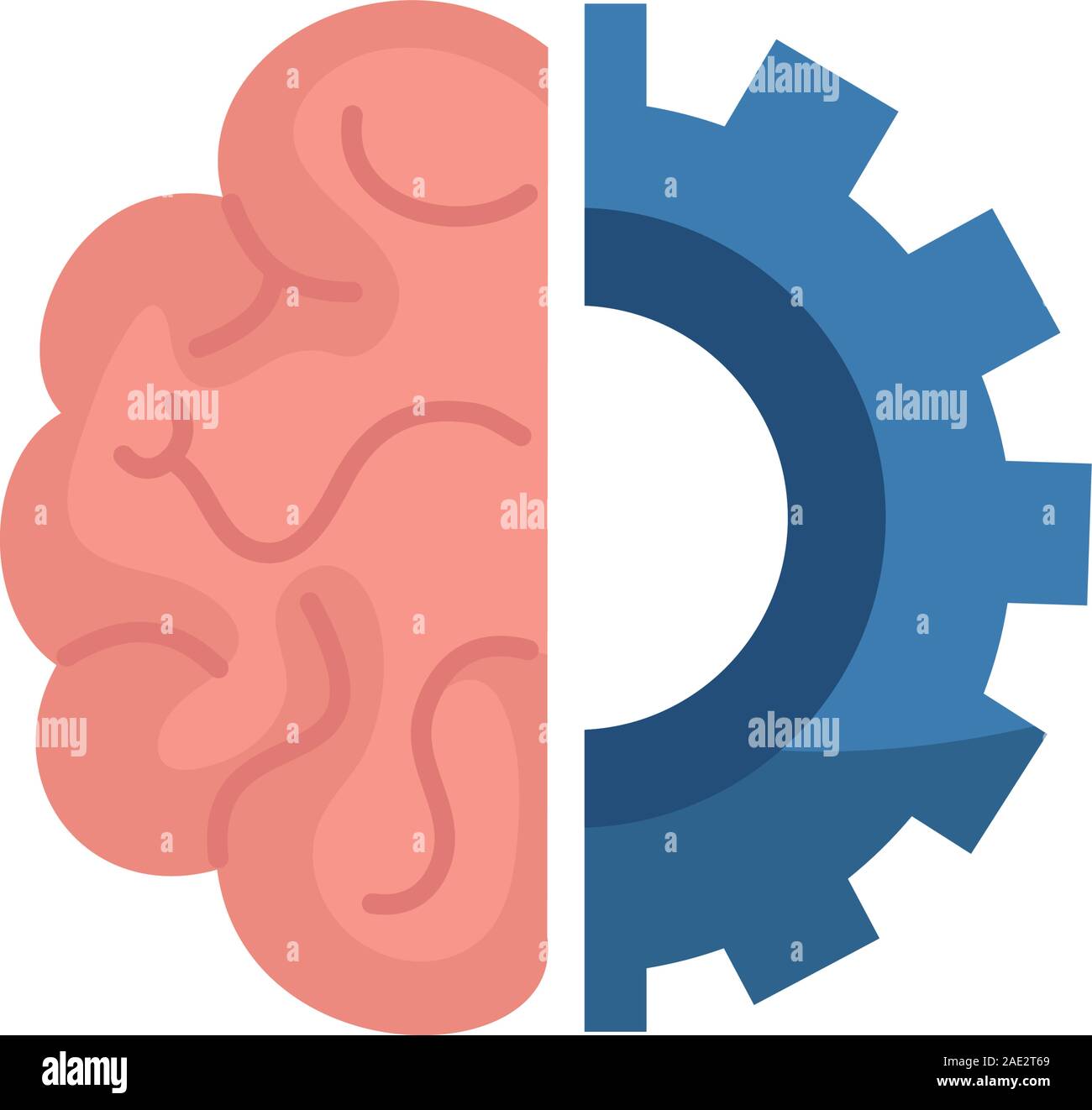 Isolated gear and brain vector design Stock Vector Image & Art - Alamy