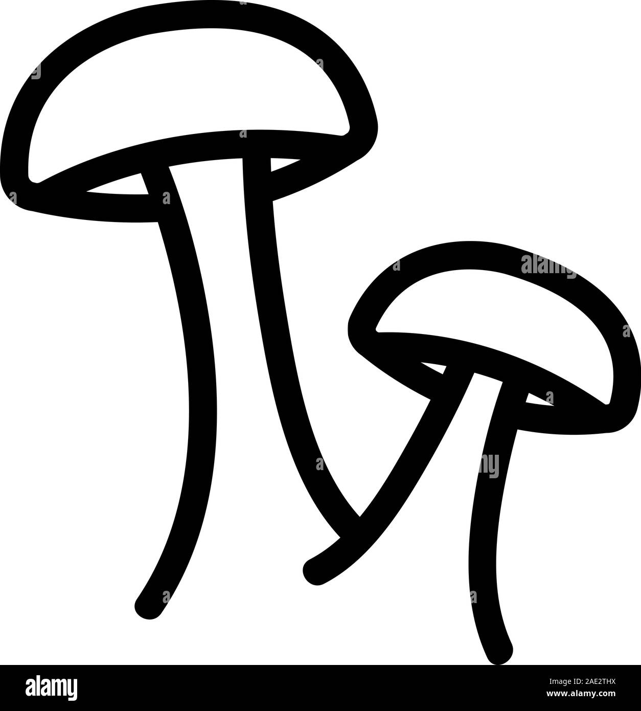 Medicinal mushrooms icon vector. Isolated contour symbol illustration ...