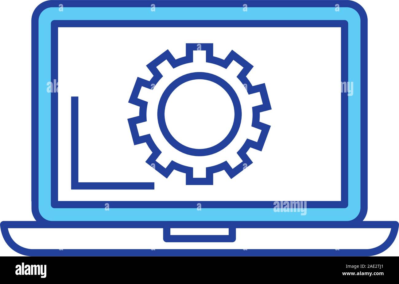 Isolated gear inside laptop vector design Stock Vector Image & Art - Alamy