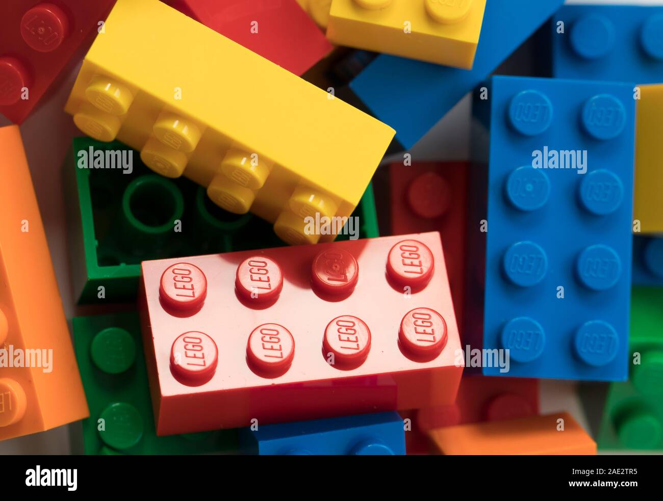 Classic Coloured Lego Bricks - Macro Stock Photo - Alamy