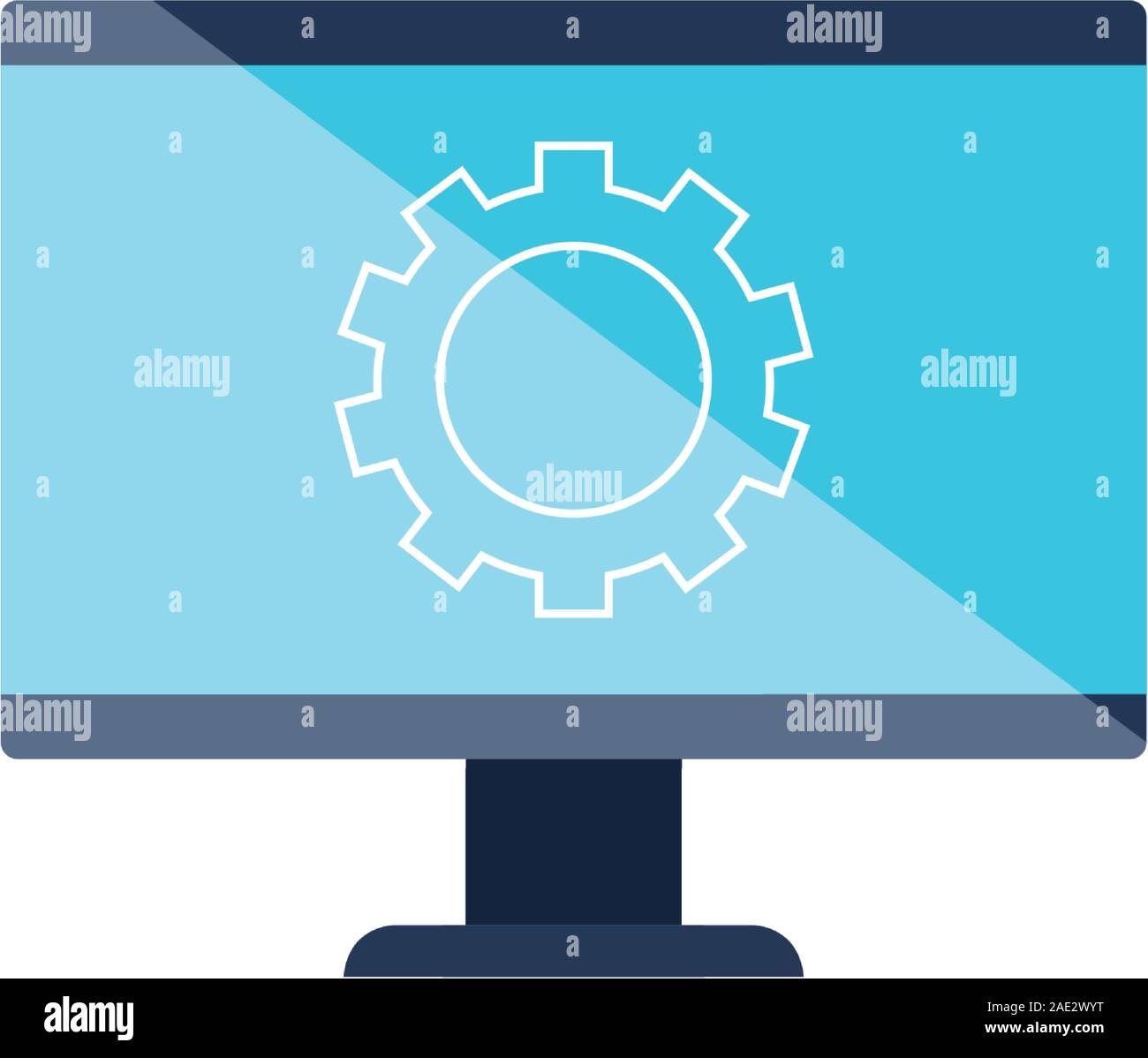 Isolated gear inside computer vector design Stock Vector Image & Art ... Isolated gear inside computer vector design Stock Vector Image & Art ...