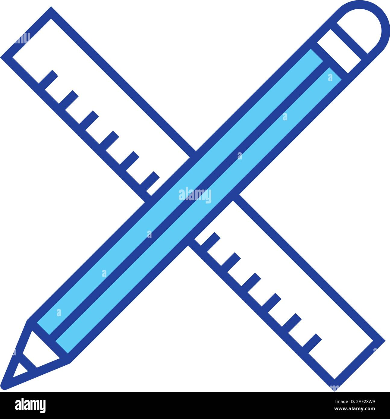 Construction ruler and pencil vector design Stock Vector Image & Art ...
