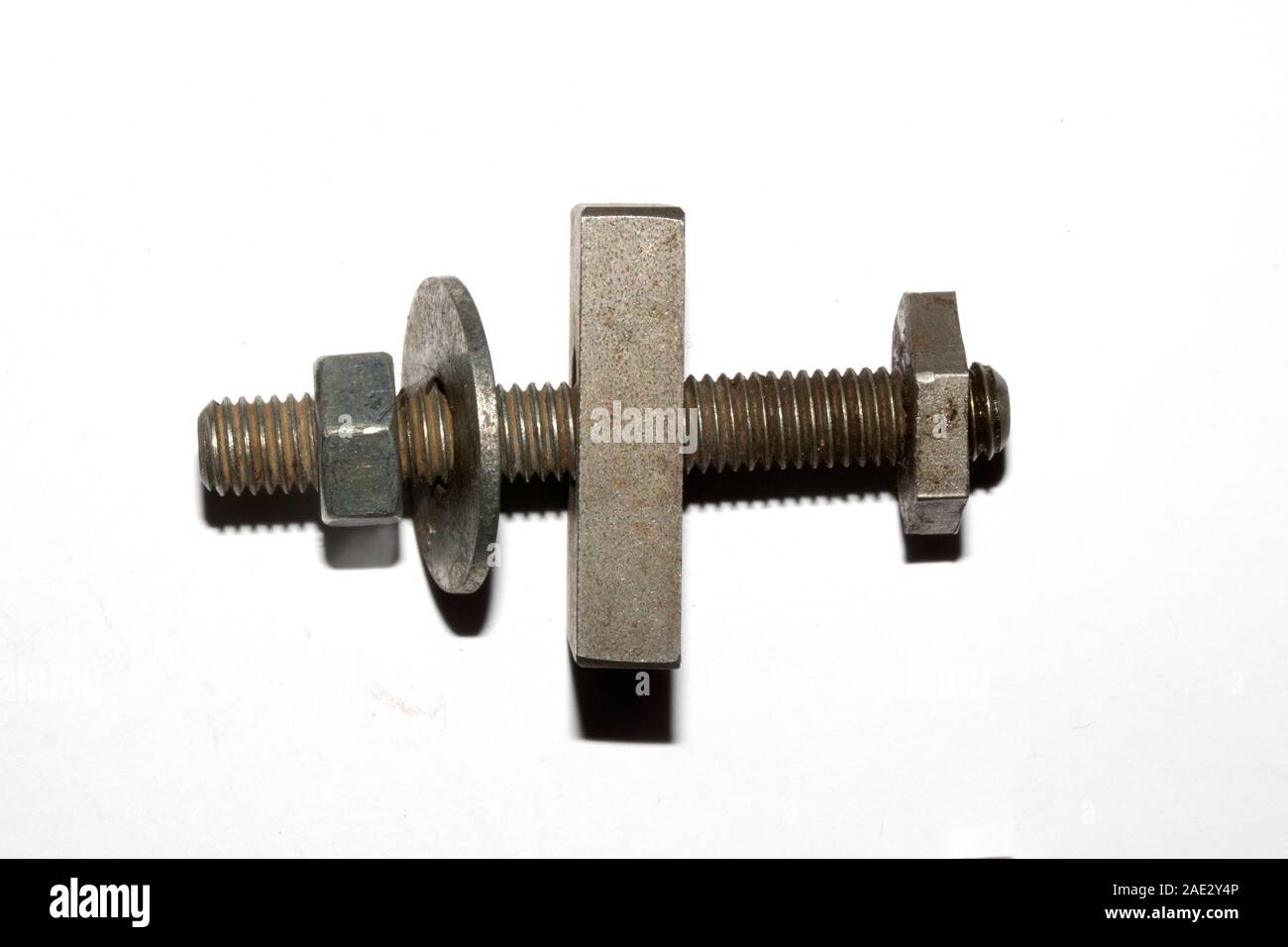 Collection of Old Bolt, Screws, Nuts Engineering Metal Tools on White ...