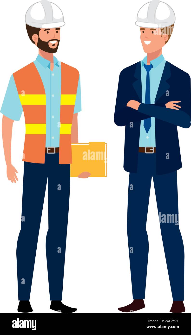 Architect men with white helmet vector design Stock Vector Image & Art ...