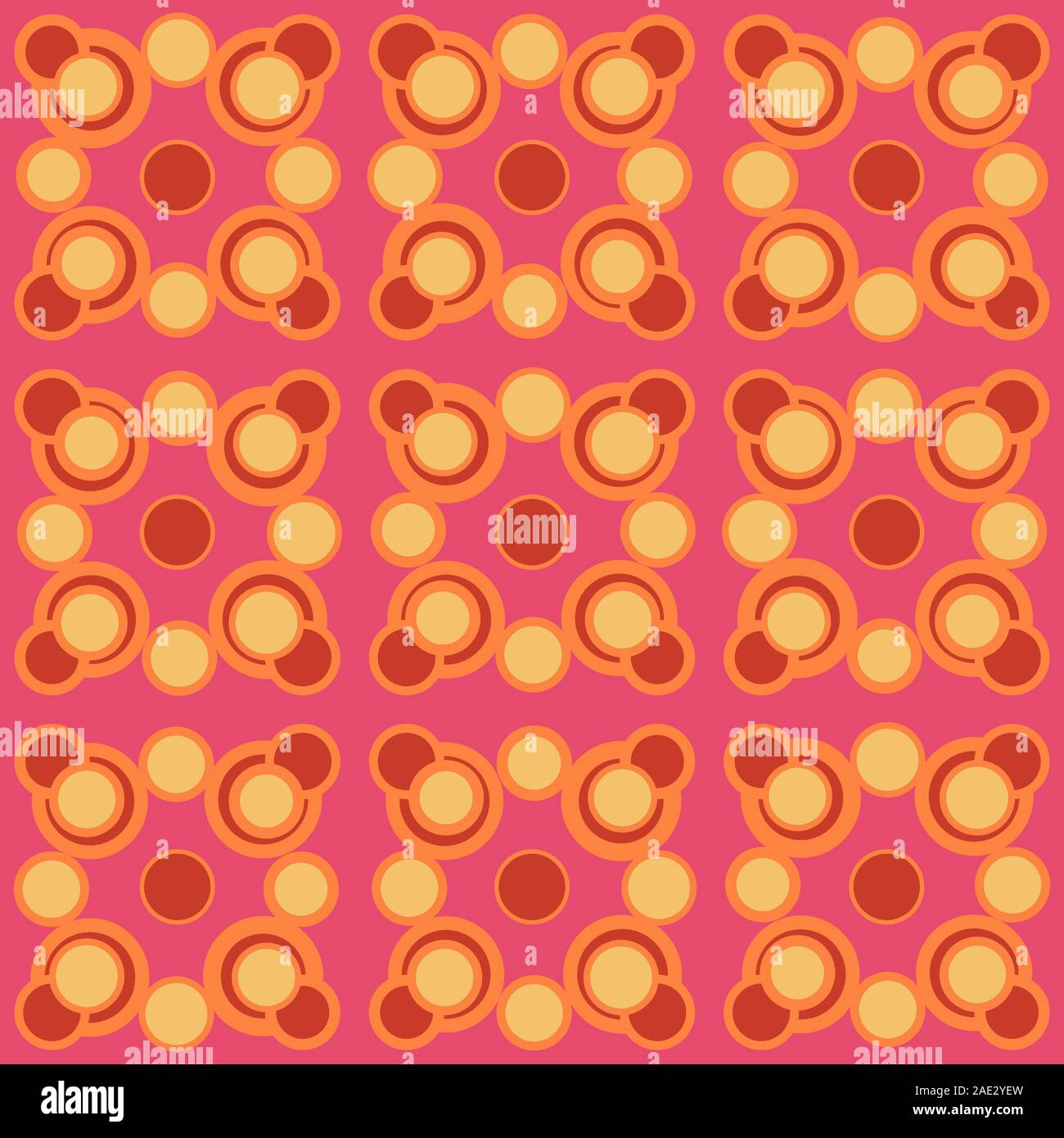 Abstract repeated circles. Flat, retro geometric design. Vector rounded ...