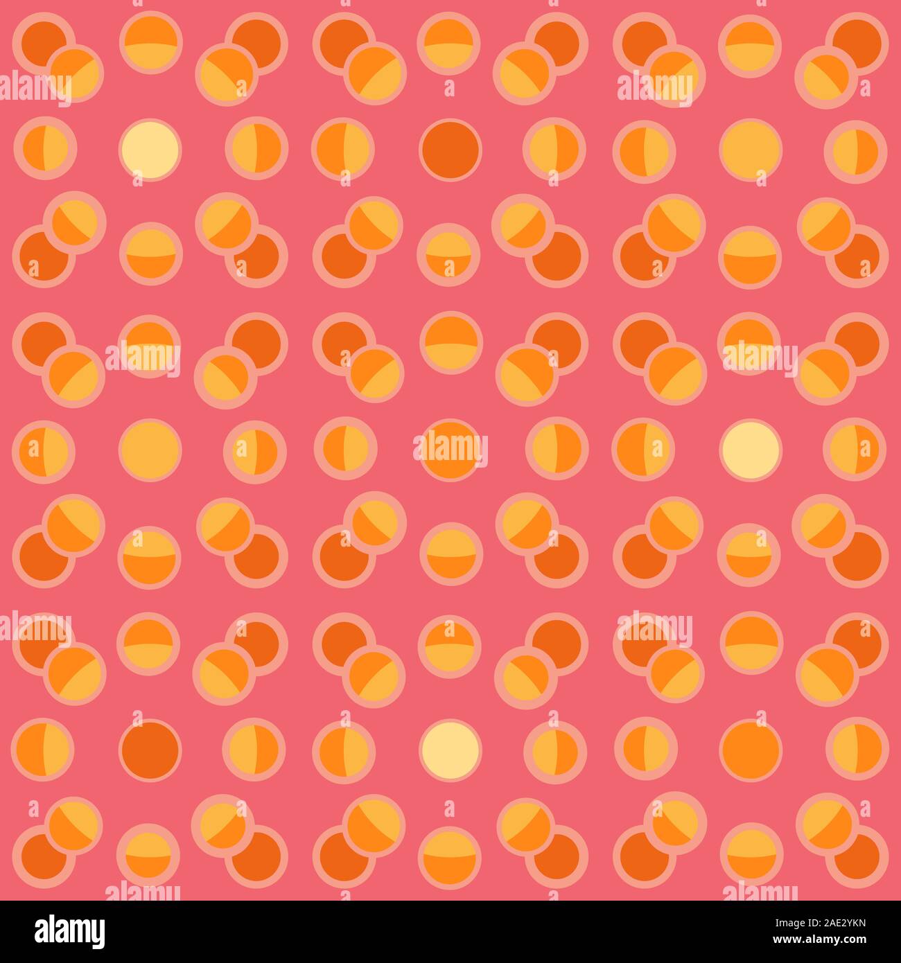 Abstract repeated circles. Flat, retro geometric design. Vector rounded ...