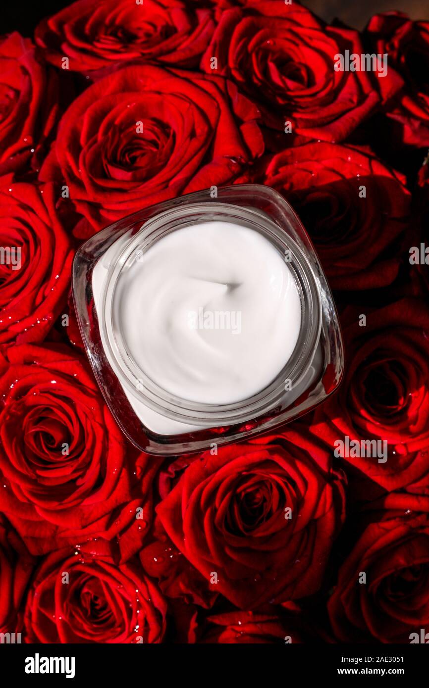 Anti-age moisturizer, luxe cosmetics and organic science concept ...