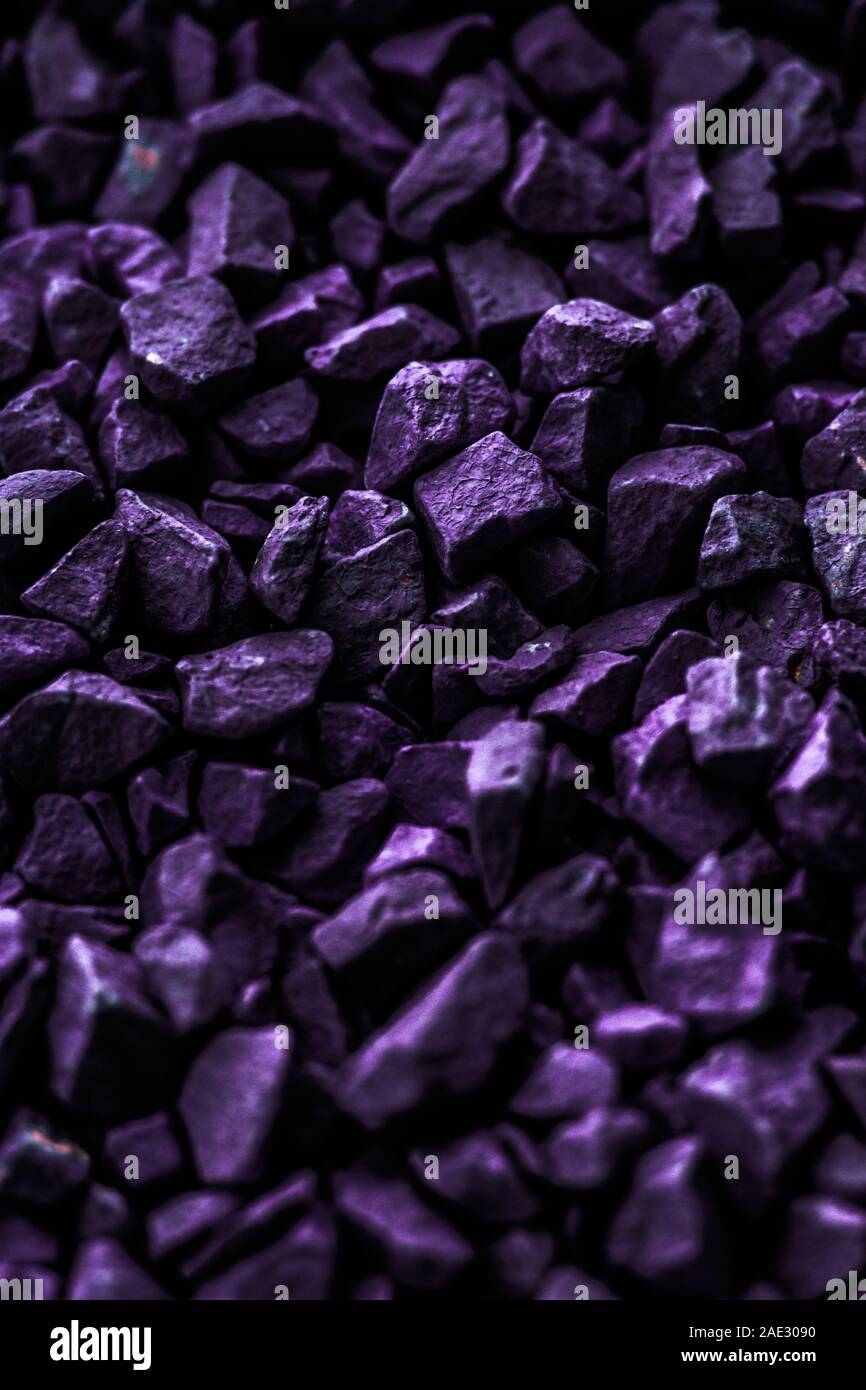 Decor, surface and nature concept - Purple stone pebbles as abstract ...