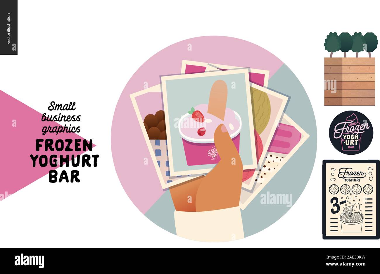Frozen dessert selection Stock Vector Images - Alamy