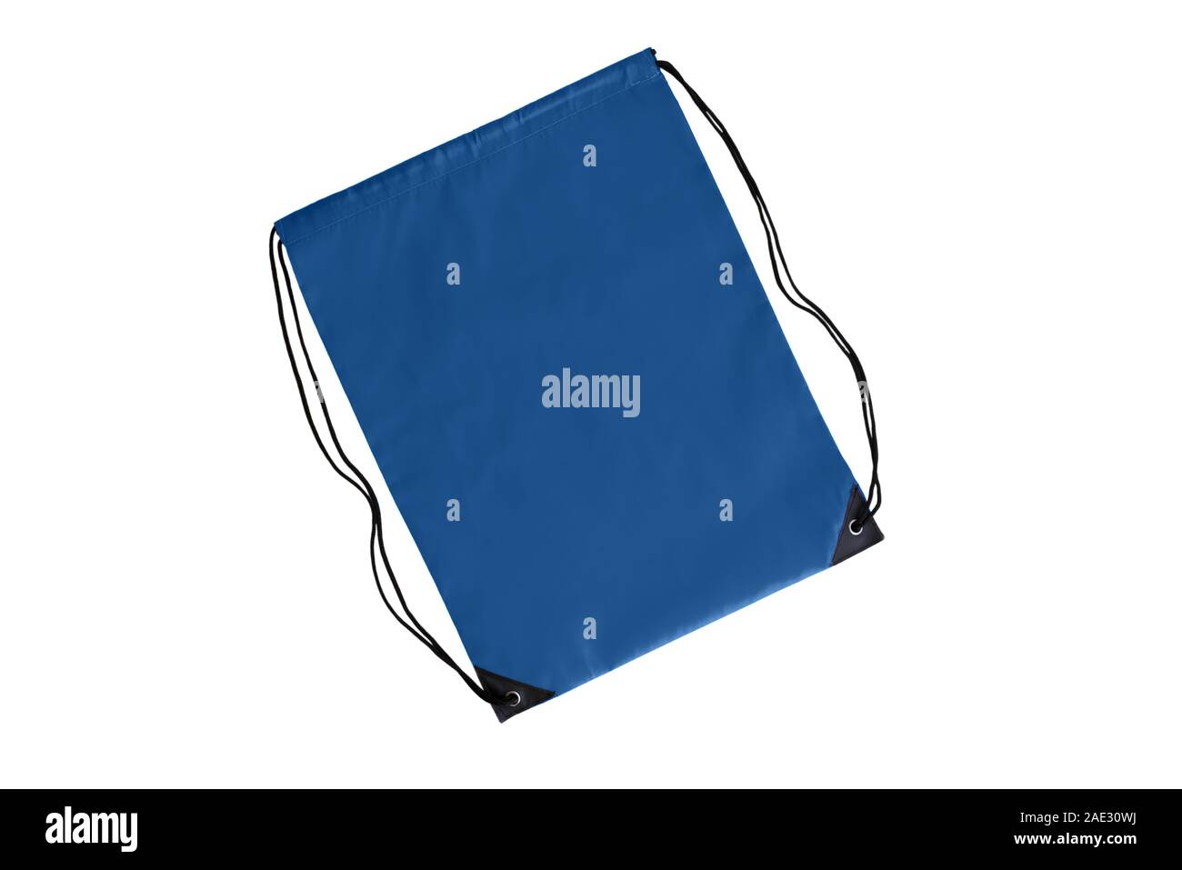 Blue drawstring pack template, mockup of bag for sport shoes isolated ...