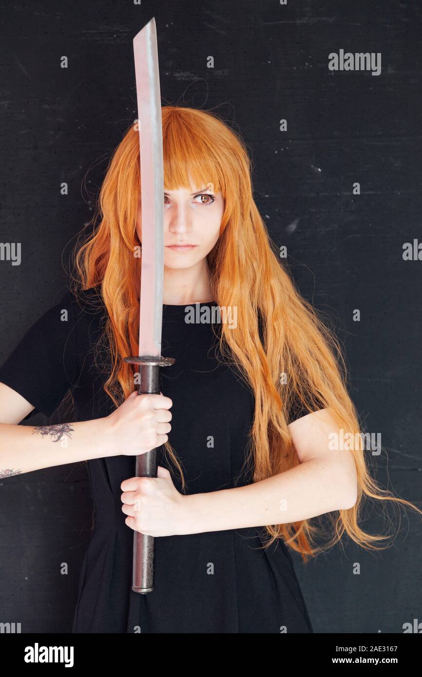 Anime Girl With Sword And Brown Hair Anime Girl With Sword And Brown Hair
