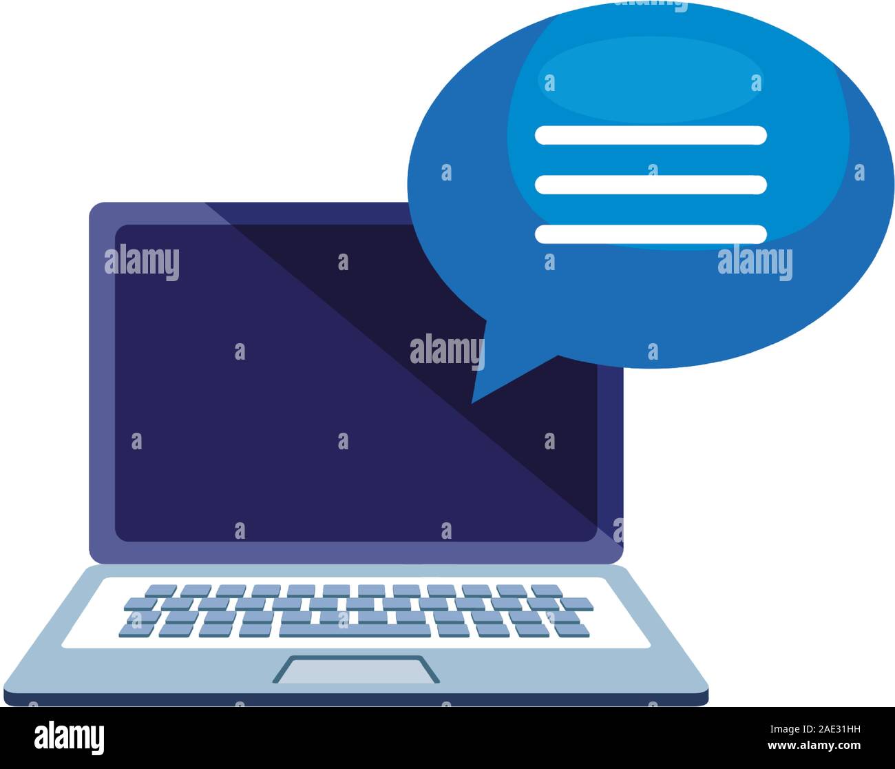Isolated laptop and bubble vector design Stock Vector Image & Art - Alamy