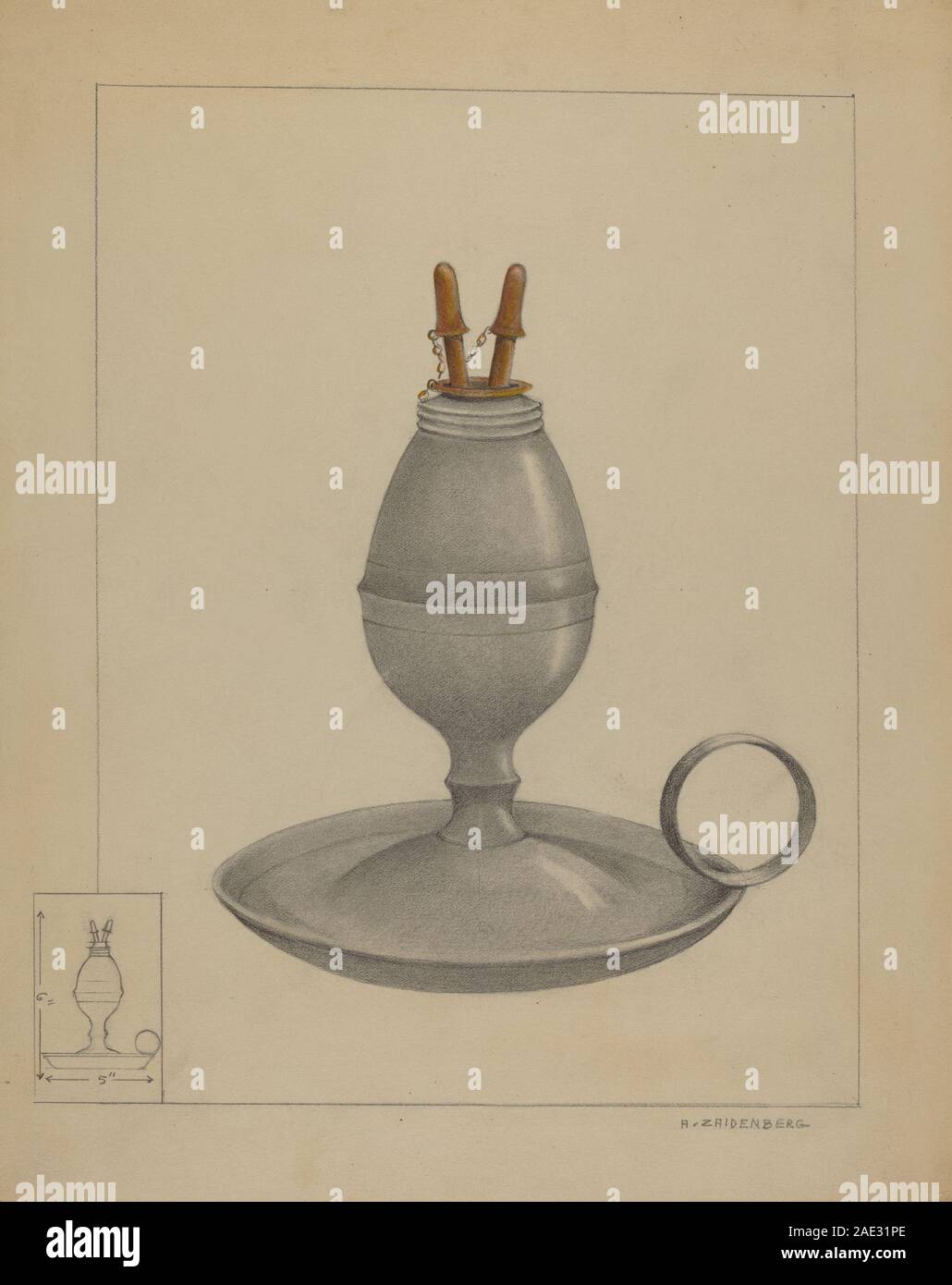 Chamber Lamp; circa 1936 date A Zaidenberg, Chamber Lamp, c 1936 Stock ...