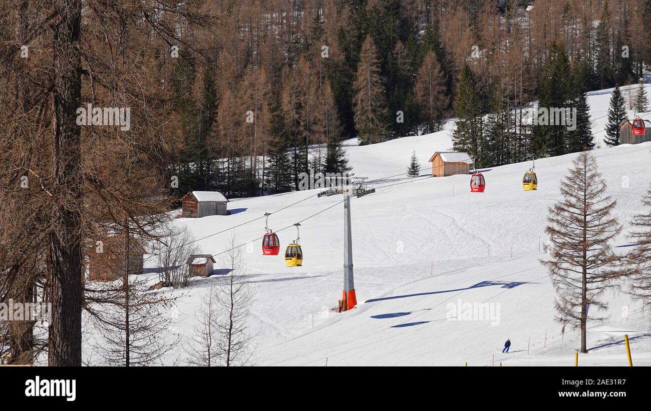 Plans Cable Car, Corvara / Colfosco Area, The Dolomites, Italy Stock ...