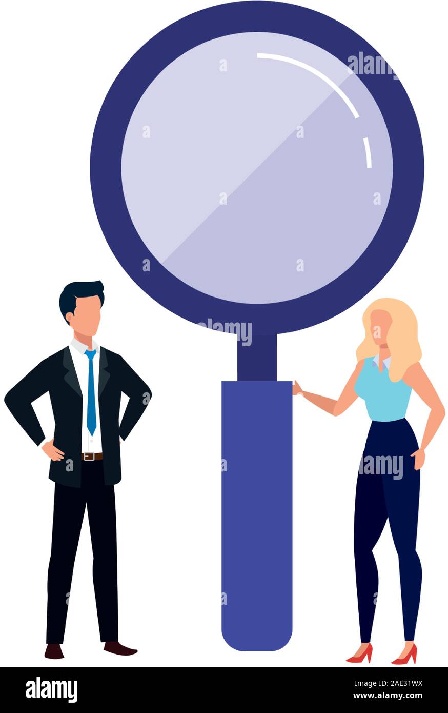 Avatar woman magnifying glass hi-res stock photography and images - Alamy