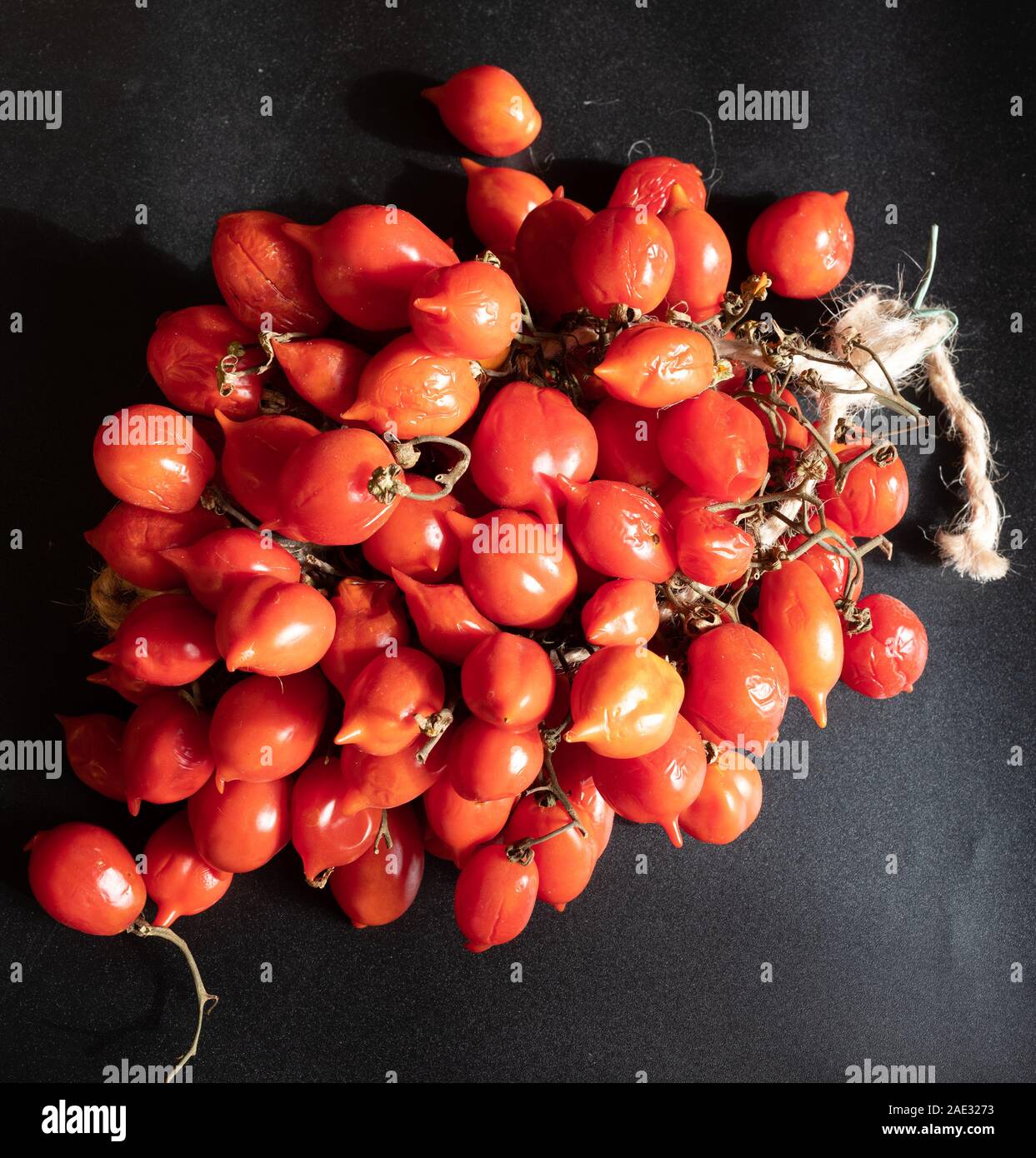 Tomatoes of Vesuvius joint in Piennolo, Naples Stock Photo - Alamy