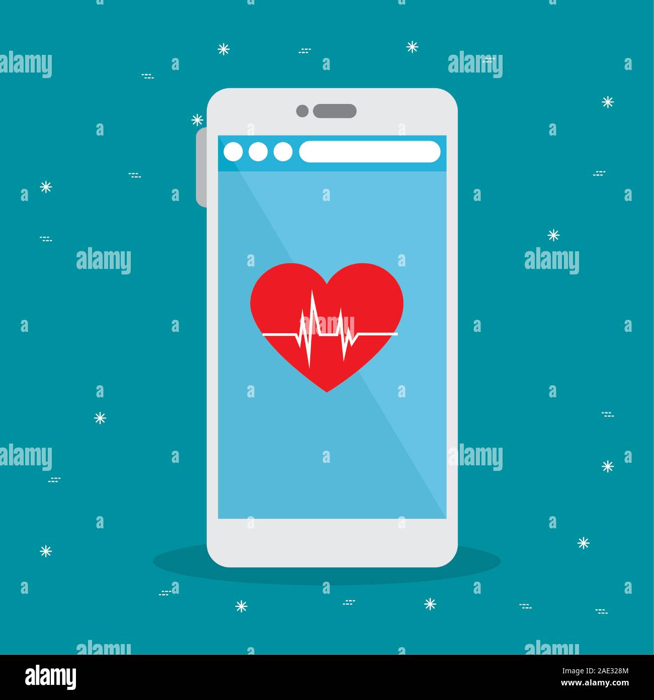 Heart rate and smartphone vector design Stock Vector Image & Art - Alamy