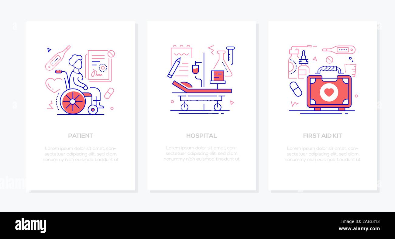 Medical clinic - vector line design style banners Stock Vector Image ...