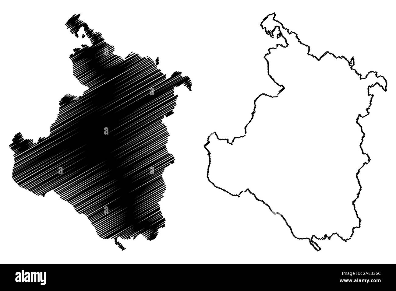 Karlovac County (Counties of Croatia, Republic of Croatia) map vector ...