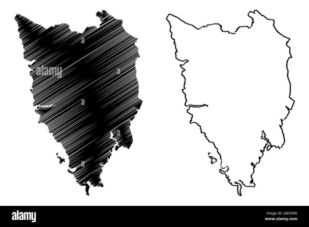 Istria County (Counties of Croatia, Republic of Croatia) map vector ...
