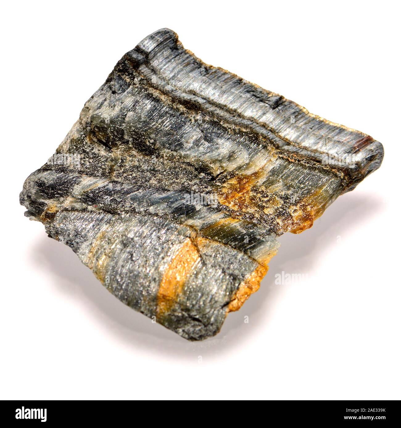 Hawk's Eye - chatoyant quartz (grey-blue form of tiger's eye Stock ...