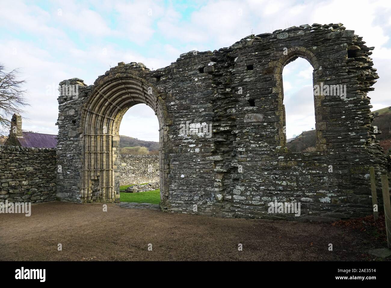 Strata Florida Abbey, (Ystrad Fflur) and the Abbey Church Stock Photo ...