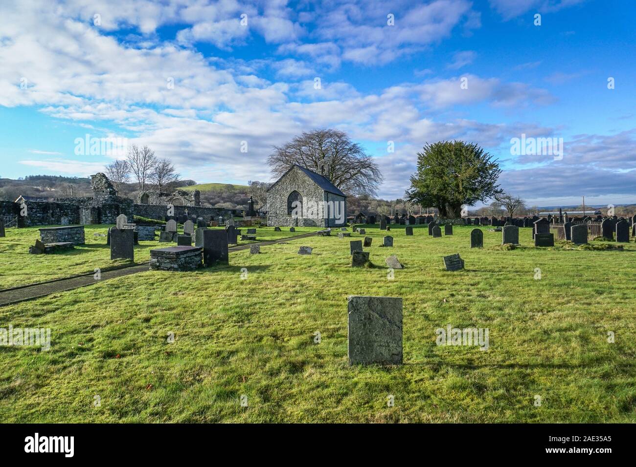 Strata Florida Abbey, (Ystrad Fflur) and the Abbey Church Stock Photo ...