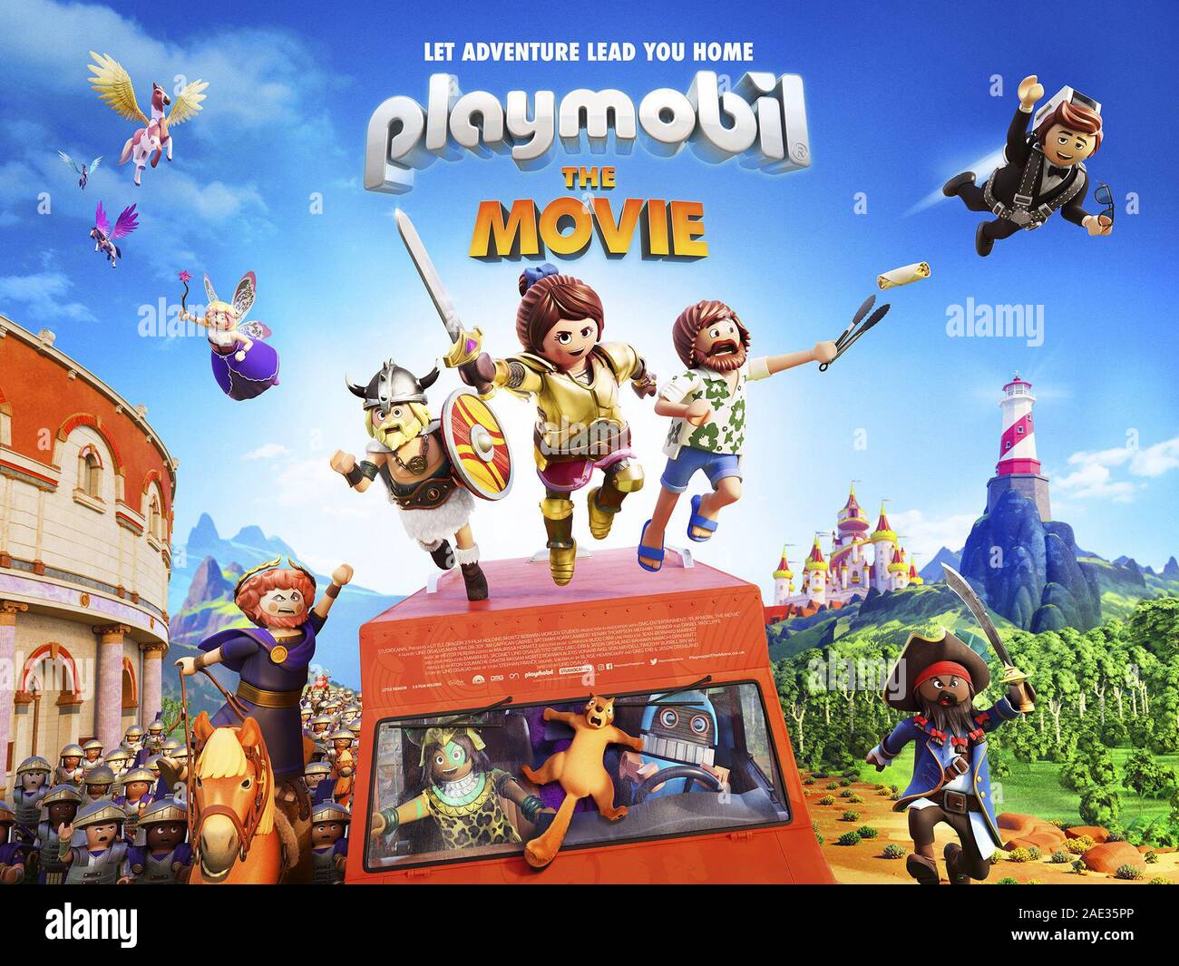 PLAYMOBIL: THE MOVIE, British poster, center from left: Charlie, Marla ...
