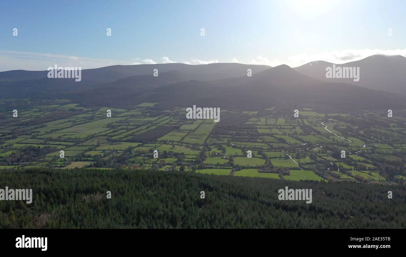 View over the Galtee Mountains and glen of aherlow in County Tipperary ...