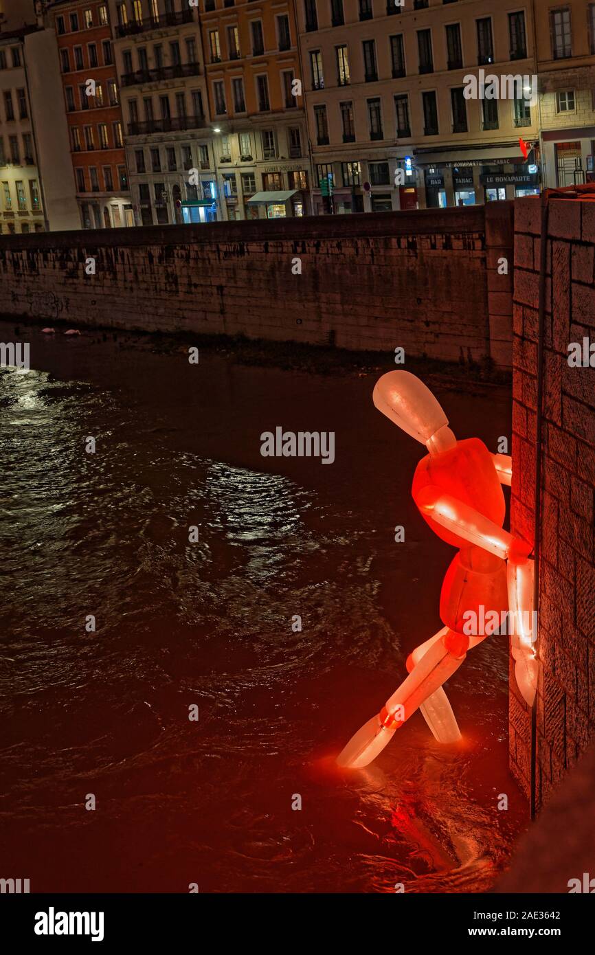 Lyon red bridge hi-res stock photography and images - Alamy