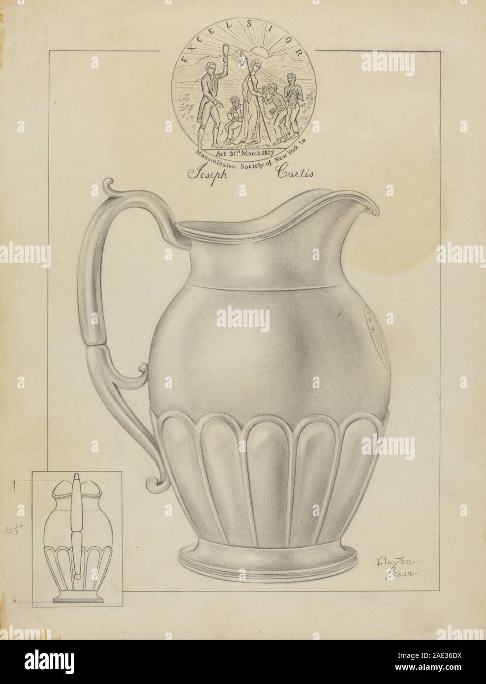 Silver Water Pitcher; circa 1936 date Clayton Braun, Silver Water ...