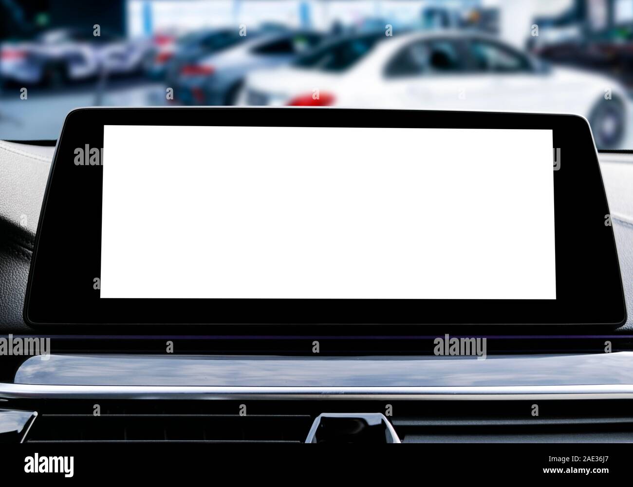 Monitor in car with isolated blank screen use for navigation maps and ...