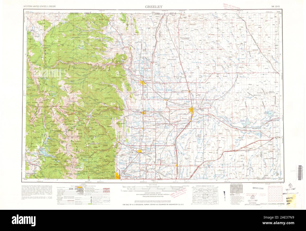 Map of greeley Cut Out Stock Images & Pictures - Alamy
