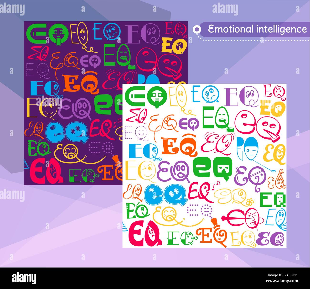 funny seamless set patterns in the form of different emotions as a ...