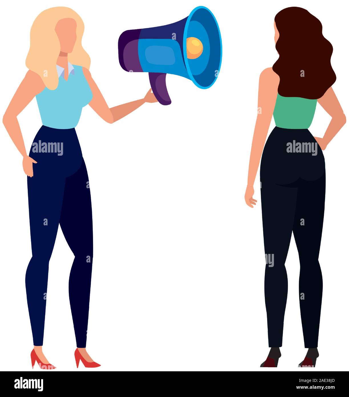 Women and megaphone vector design Stock Vector Image & Art - Alamy