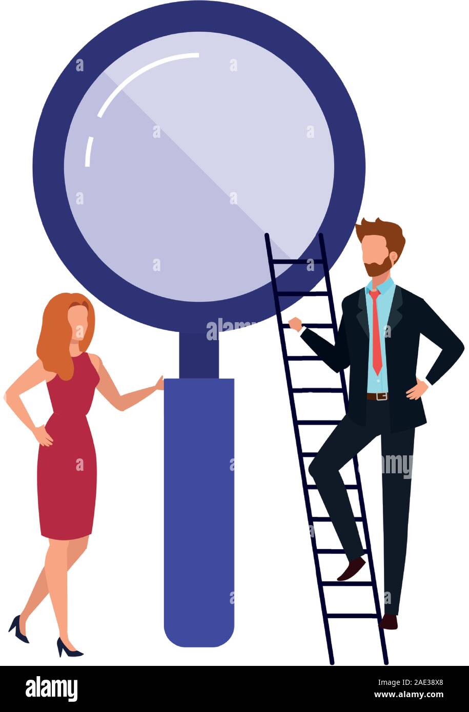 Avatar woman magnifying glass hi-res stock photography and images - Alamy