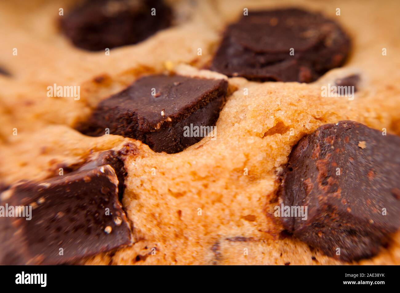 Chunky chocolate chip cookies extreme closeup Stock Photo - Alamy
