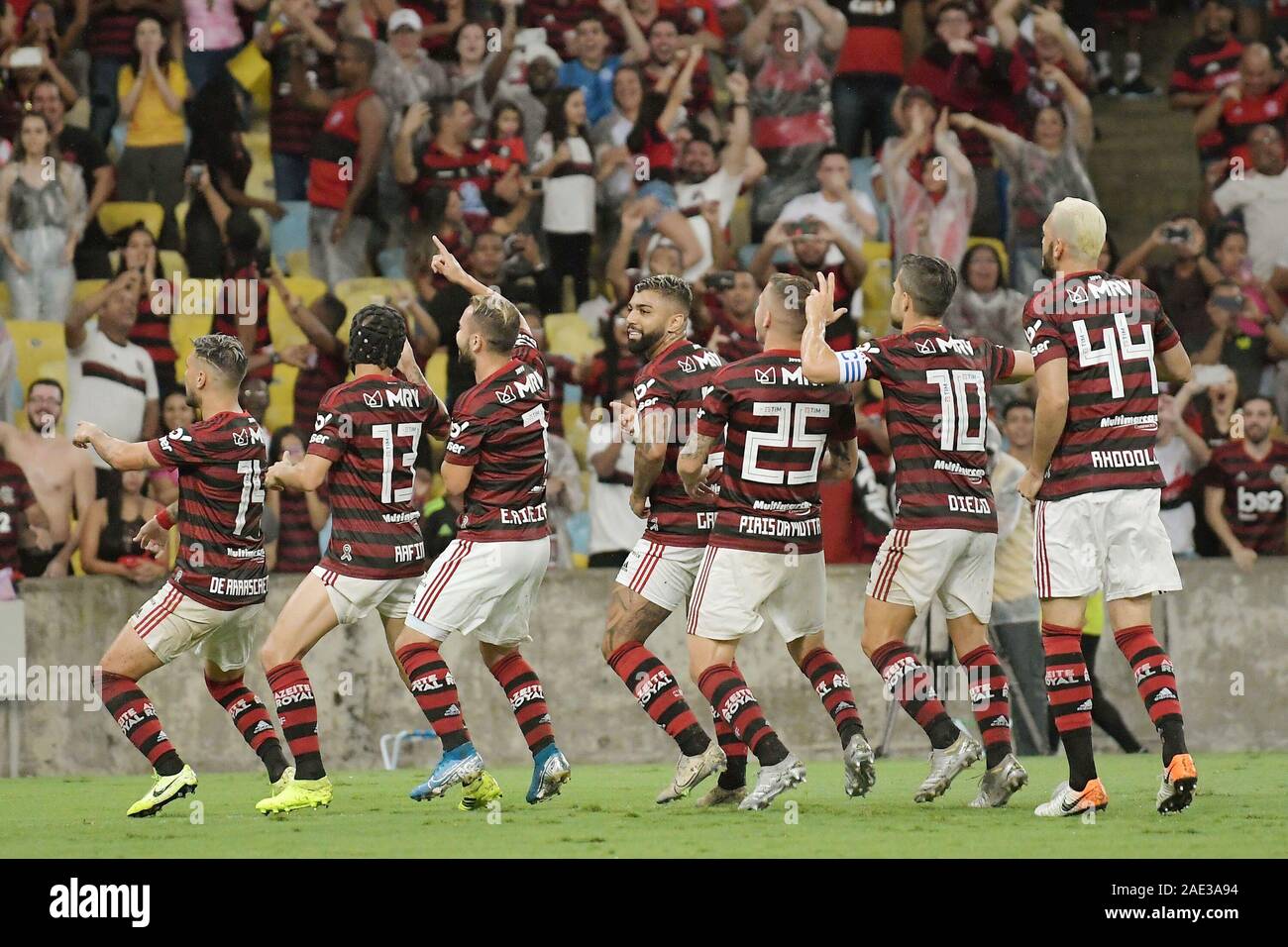 Rio de Janeiro, Brazil, December 5, 2019. Flamengo soccer players ...