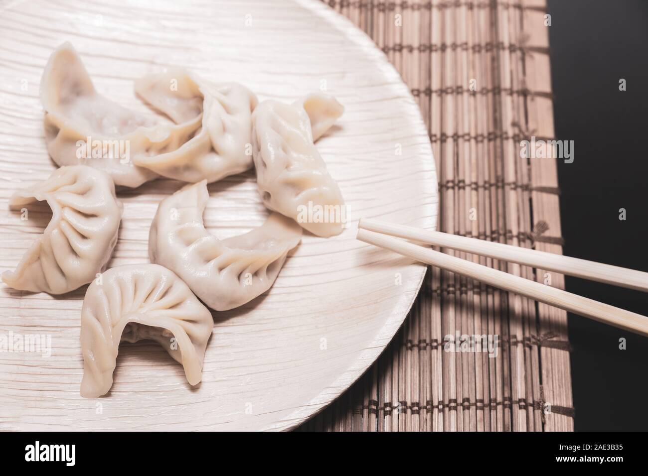 Steamed ravioli are a typical oriental food with many variations Stock ...