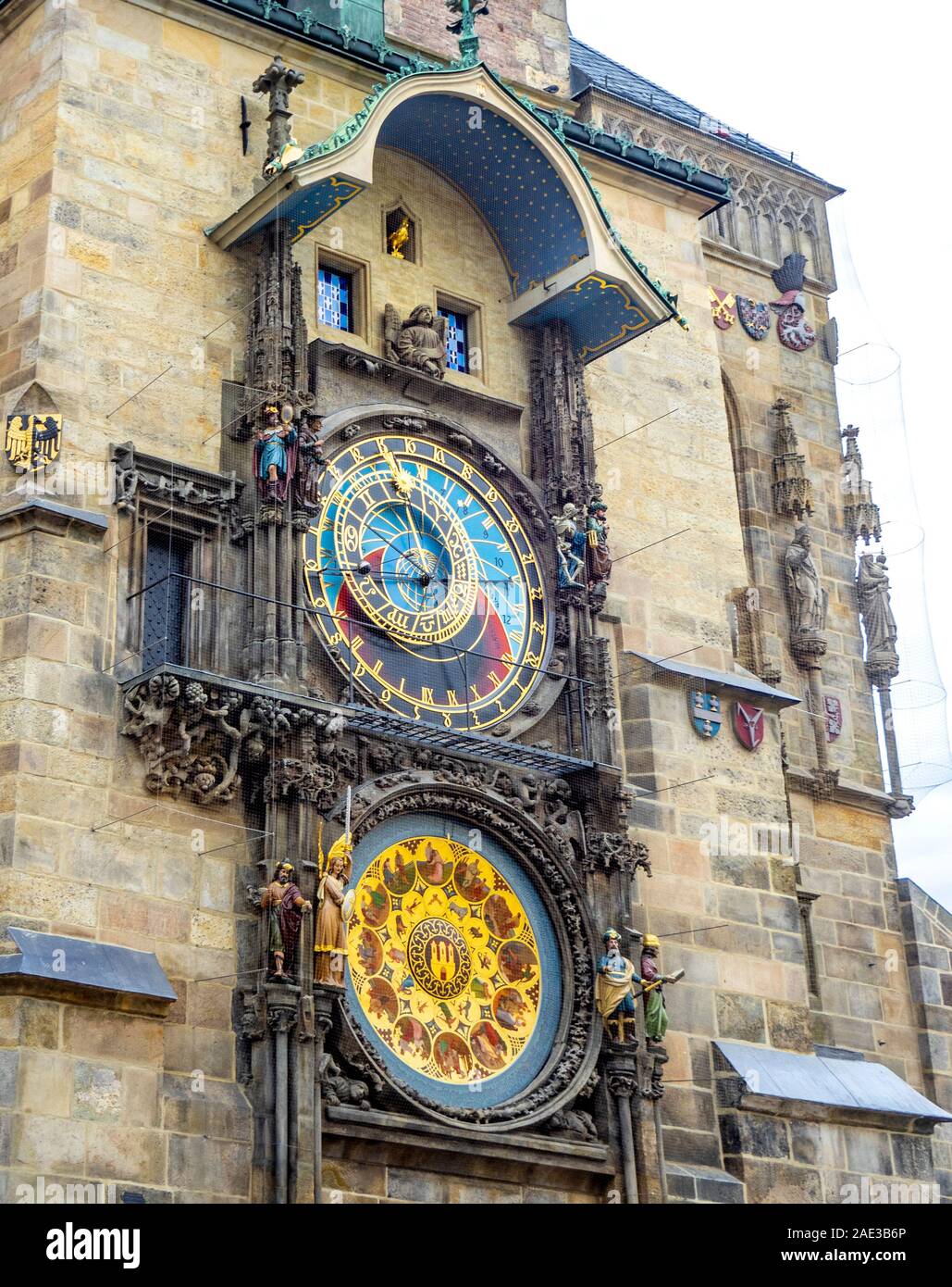 Medieval Prague astronomical clock in the Old Town Hall clock tower Old ...