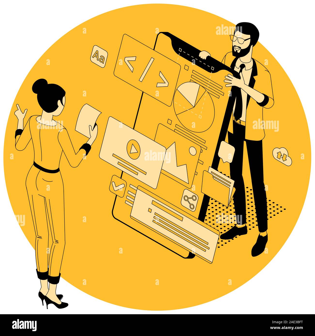 App development web concept team develop layout of smartphone interface hi-res stock photography ...