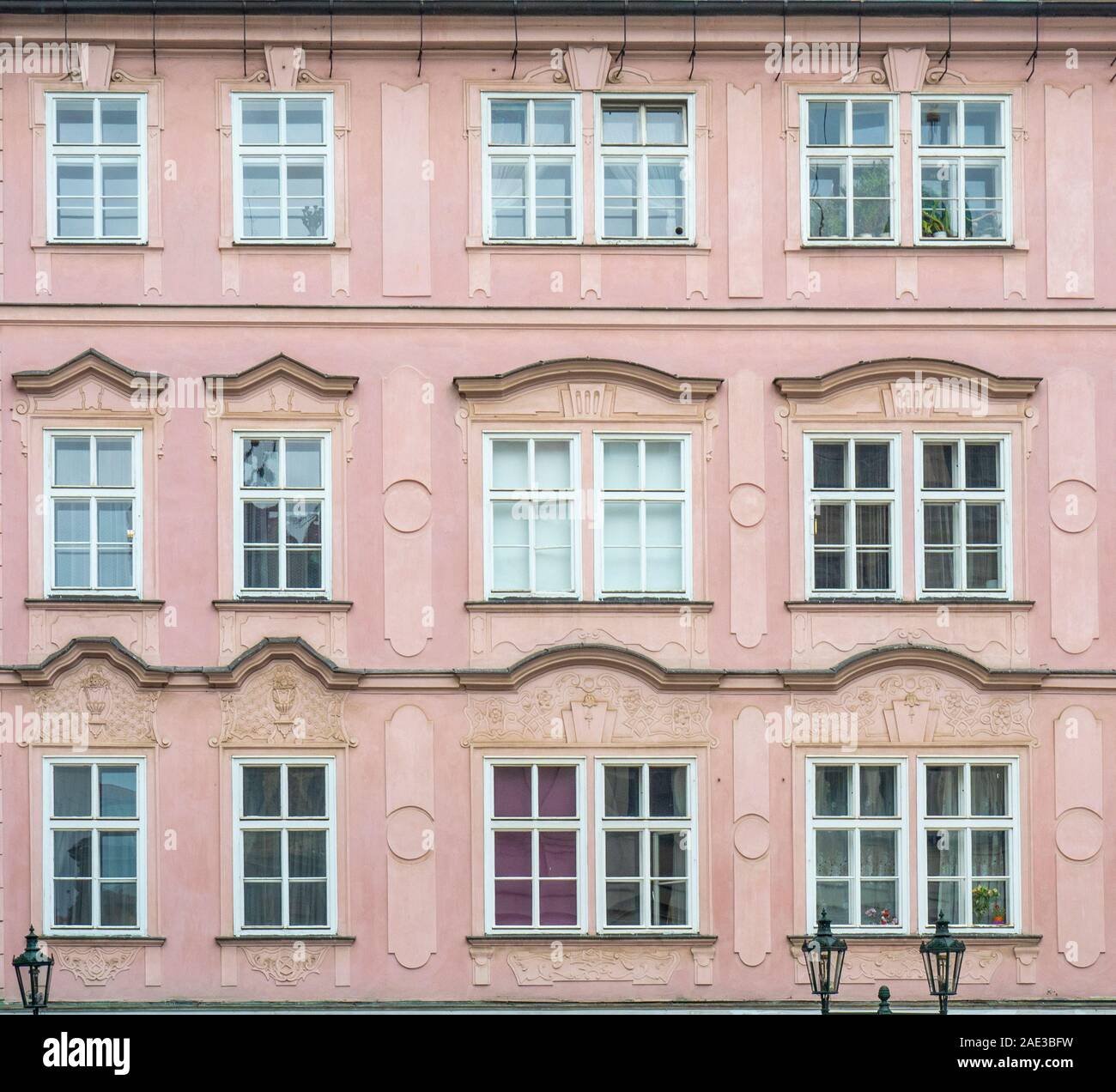 Ornate and decorative windows and cornices on buildings in Old Town ...