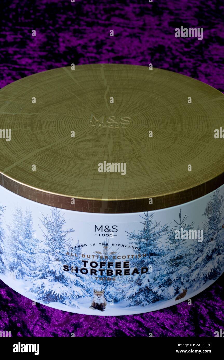 Marks & Spencer or M&S Tin of Christmas Toffee Shortbread Biscuits or ...