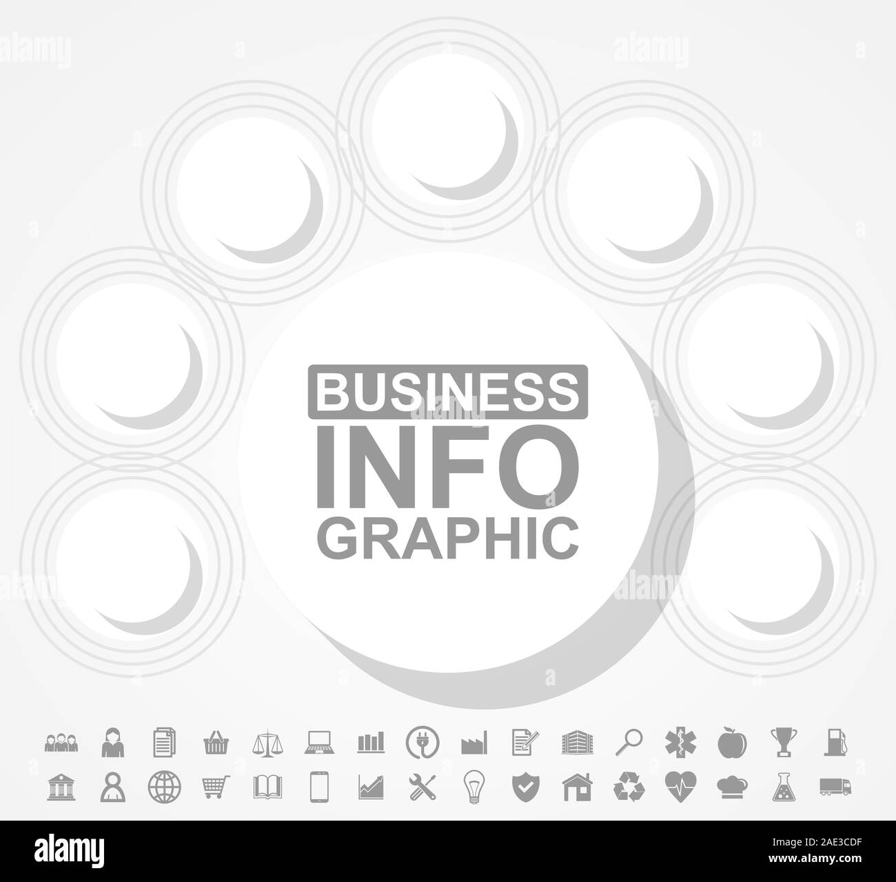 Business infographic vector circular template with set of icons with ...