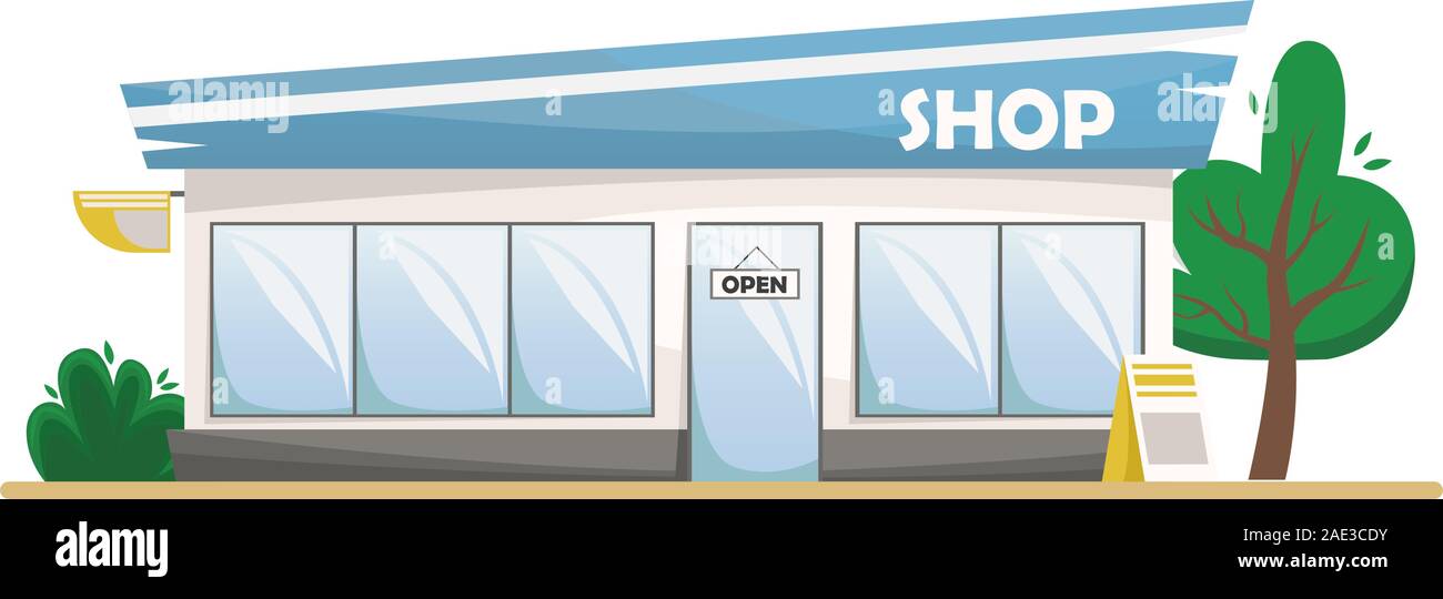 Vector isolated illustration with the building of the roadside shop Stock Vector Image & Art - Alamy