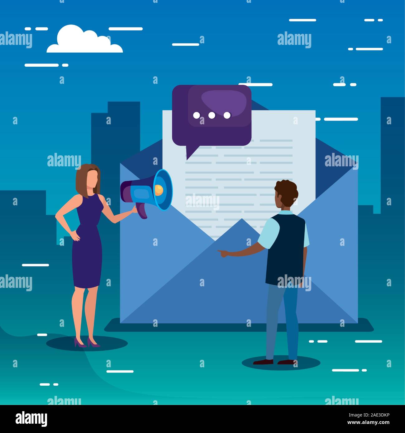Envelope message and people vector design Stock Vector Image & Art - Alamy
