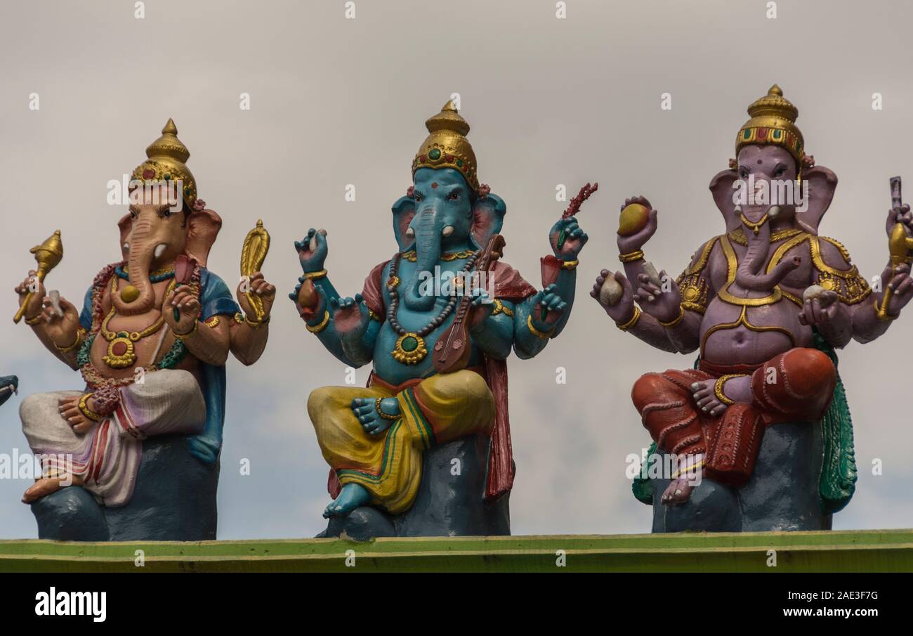 Statues of colorful Hindu gods at Batu caves, Kuala-Lumpur, Malaysia ...