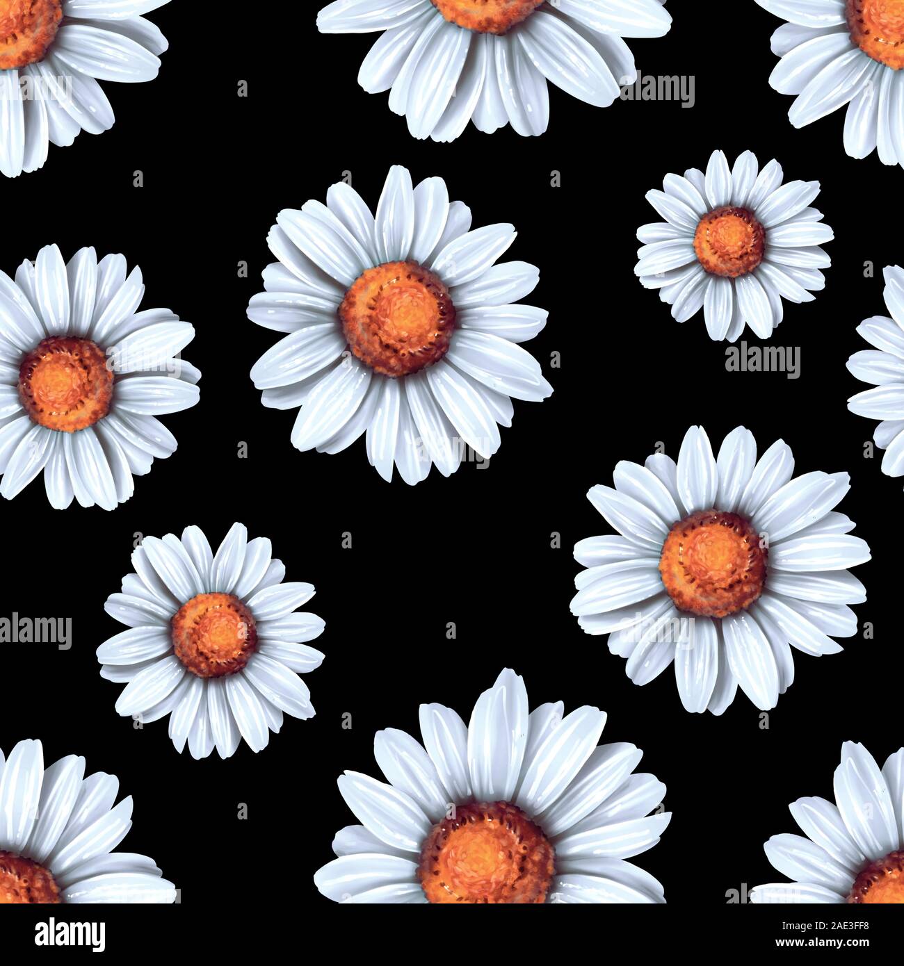 Seamless background with daisy flowers Stock Photo - Alamy