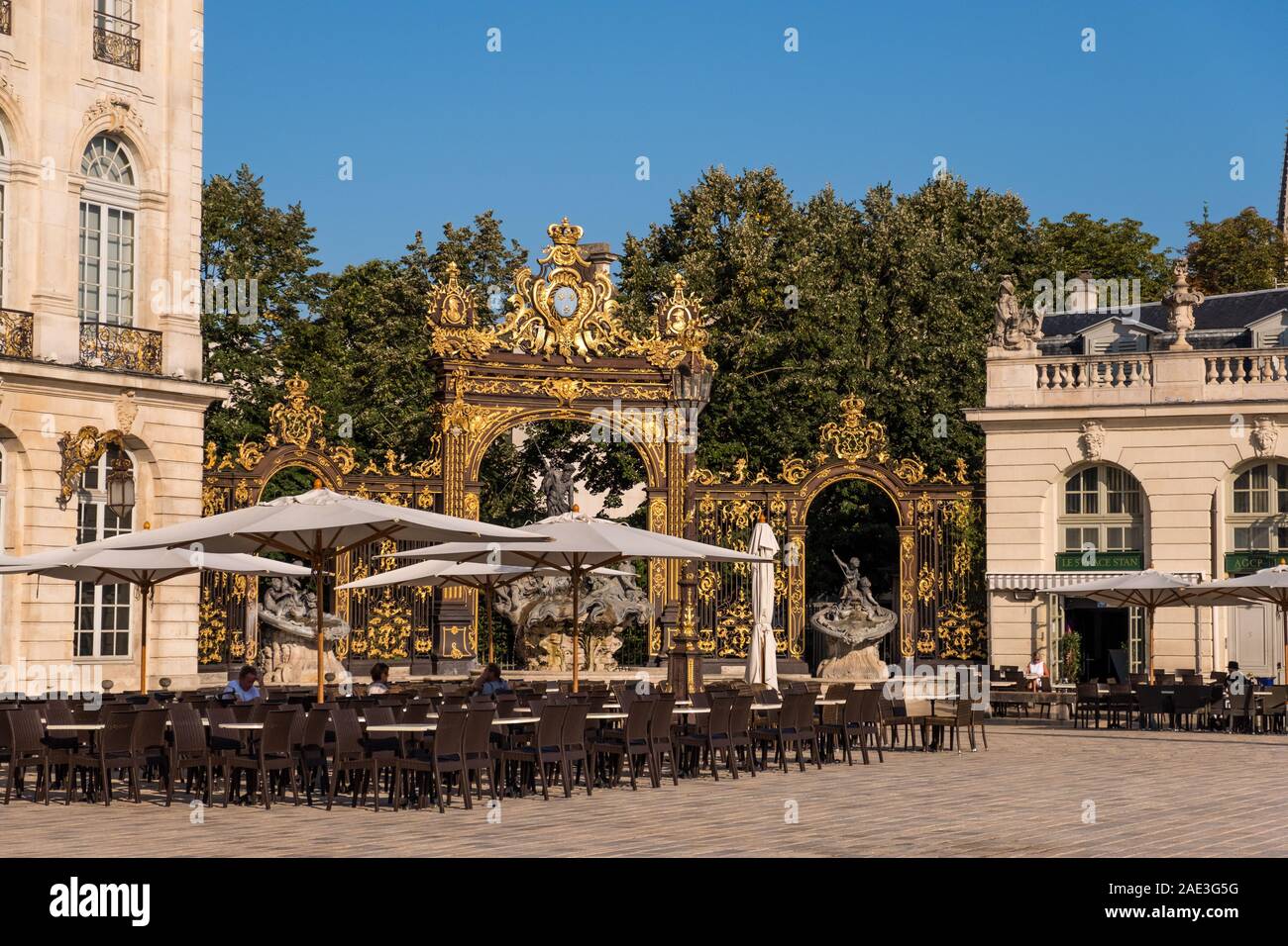Nancy, France - August 31, 2019: Golden gate to the Place Stanislas ...